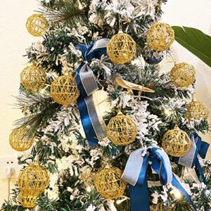 18 Pieces - 2.36" Golden Christmas Balls, Gold Glitter Glitter Christmas Tree Ornament Hanging Balls Ornament Window Decoration Set (2.36" Gold Balls - 18 pcs)