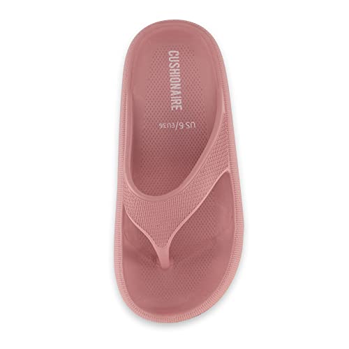 CUSHIONAIRE Women's Fling recovery cloud pool slides sandal with +Comfort, Blush 8