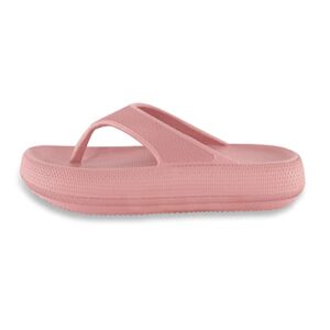 CUSHIONAIRE Women's Fling recovery cloud pool slides sandal with +Comfort, Blush 8