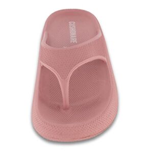 CUSHIONAIRE Women's Fling recovery cloud pool slides sandal with +Comfort, Blush 8