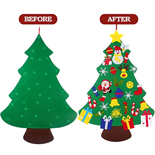 MYHJL DIY Felt Christmas Tree Merry Christmas Decoration for Home Xmas Gifts Cristmas Tree Ornaments New Year 2024(01#)