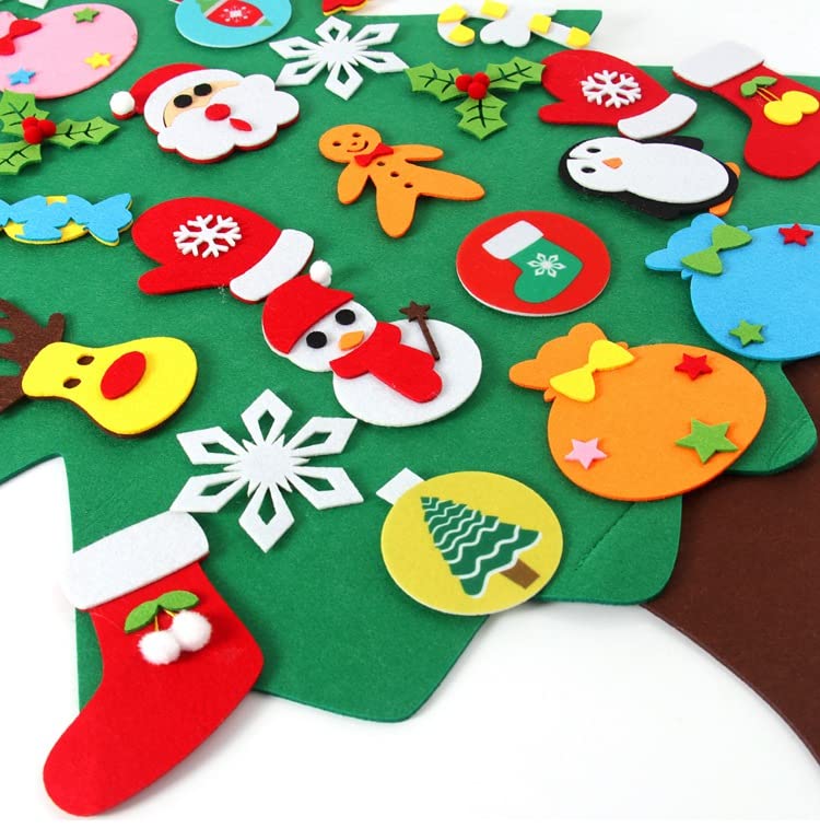 MYHJL DIY Felt Christmas Tree Merry Christmas Decoration for Home Xmas Gifts Cristmas Tree Ornaments New Year 2024(01#)