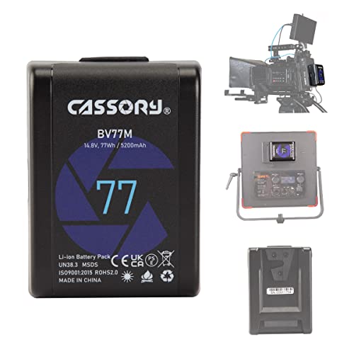 CASSORY BV-77M V Mount Battery with D-tap Mini Bocket,77Wh V Lock Camera Batteries for Camcorder