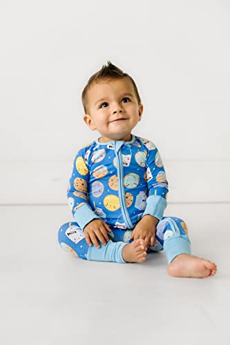 Little Sleepies Baby Boy Pajama, Viscose from Bamboo Zippy PJs, Blue Cookies & Milk, 6-12M