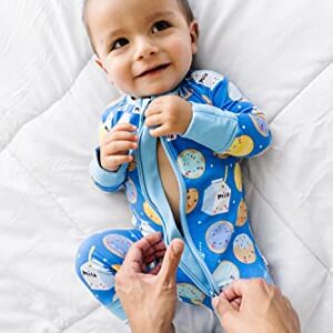 Little Sleepies Baby Boy Pajama, Viscose from Bamboo Zippy PJs, Blue Cookies & Milk, 6-12M