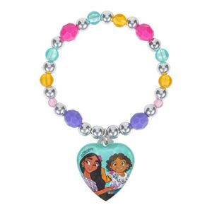 LUV HER Disney Encanto Girls 4 Piece Costume Toy Jewelry Box Set with Silver Rings, Bead Bracelet and Necklace Ages 3+