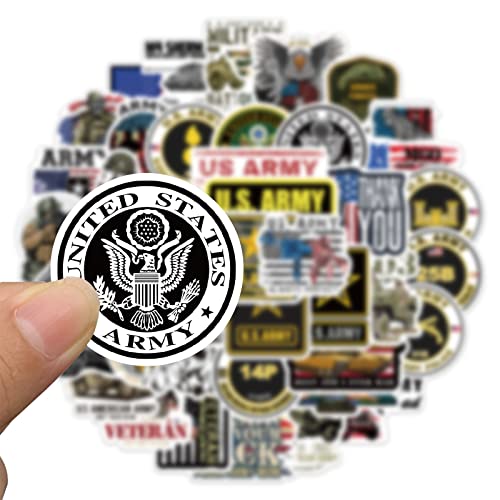 50 PCS U.S. Army Stickers, United States Army Pride Stickers,Military Stickers for Water Bottles, Laptops, Suitcases,Skateboards,Cars,Perfect Gifts for Veteran, Military Fans,Adults,Teens and Kids