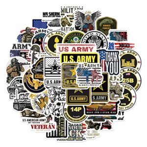 50 PCS U.S. Army Stickers, United States Army Pride Stickers,Military Stickers for Water Bottles, Laptops, Suitcases,Skateboards,Cars,Perfect Gifts for Veteran, Military Fans,Adults,Teens and Kids