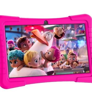 Kids Tablet, 10 inch Tablet for Kids Android 12 Tablet 2GB 64GB Toddler Tablet APP Preinstalled & Parent Control Children Tablet with WiFi, 8000mAh Battery, Dual Camera, Netflix, YouTube(Pink)