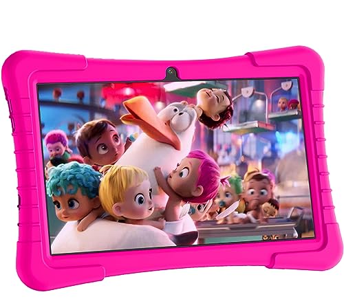 Kids Tablet, 10 inch Tablet for Kids Android 12 Tablet 2GB 64GB Toddler Tablet APP Preinstalled & Parent Control Children Tablet with WiFi, 8000mAh Battery, Dual Camera, Netflix, YouTube(Pink)