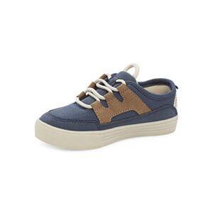 oshkosh b'gosh boy's forketa sneaker, navy/tan, 12 little kid