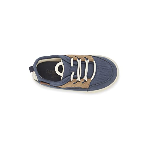 OshKosh B'Gosh Boy's Forketa Sneaker, Navy/Tan, 12 Little Kid