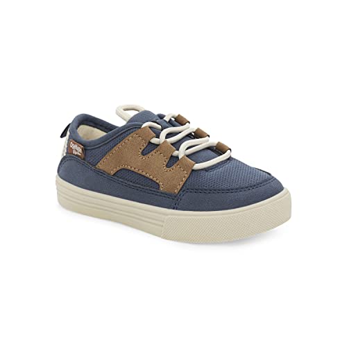 OshKosh B'Gosh Boy's Forketa Sneaker, Navy/Tan, 12 Little Kid