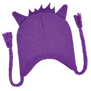 Bioworld Pokemon Gengar Face 3D Laplander Beanie Skull Cap Purple