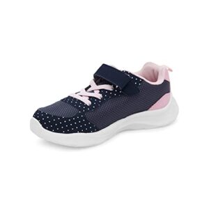 oshkosh b'gosh girls retra sneaker, navy/silver, 11 little kid