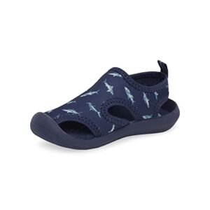 oshkosh b'gosh boy's swimmie sandal, navy/print, 8 toddler