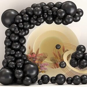 momohoo black balloons garland arch - 154pcs 5/10/12/18 inch black balloons different sizes halloween balloons, graduation party decorations, birthday ballons black latex balloons anniversary balloons