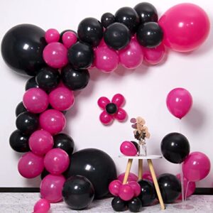 MOMOHOO Black Balloons Garland Arch - 154Pcs 5/10/12/18 Inch Black Balloons Different Sizes Halloween Balloons, Graduation Party Decorations, Birthday Ballons Black Latex Balloons Anniversary Balloons