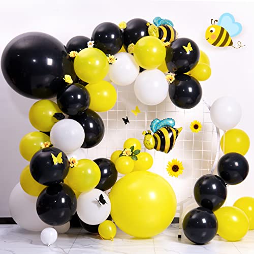 MOMOHOO Black Balloons Garland Arch - 154Pcs 5/10/12/18 Inch Black Balloons Different Sizes Halloween Balloons, Graduation Party Decorations, Birthday Ballons Black Latex Balloons Anniversary Balloons