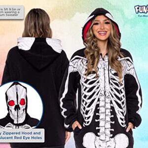 Funziez! Fun Halloween Hoodies, Pumpkin and Skeleton Pullover Costumes, Adult Hooded Sweatshirts for Women and Men