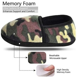 SIXXIN Camo Boys Slippers for Kids House Shoes Cozy Memory Foam Slippers Indoor Outdoor Boys Slippers Size 13 1