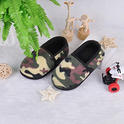 SIXXIN Camo Boys Slippers for Kids House Shoes Cozy Memory Foam Slippers Indoor Outdoor Boys Slippers Size 13 1