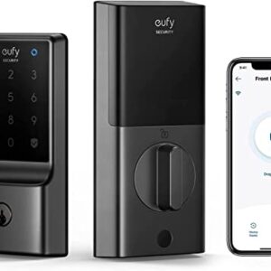 eufy Security Smart Lock C210, 5-in-1 Keyless Entry Door Lock, Built-in WiFi Deadbolt, Smart Door Lock, No Bridge Required, Easy Installation, Touchscreen Keypad, App Remote Control, BHMA Cert