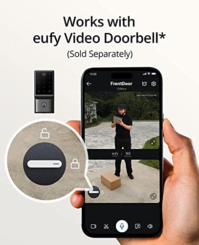 eufy Security Smart Lock C210, 5-in-1 Keyless Entry Door Lock, Built-in WiFi Deadbolt, Smart Door Lock, No Bridge Required, Easy Installation, Touchscreen Keypad, App Remote Control, BHMA Cert