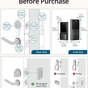 eufy Security Smart Lock C210, 5-in-1 Keyless Entry Door Lock, Built-in WiFi Deadbolt, Smart Door Lock, No Bridge Required, Easy Installation, Touchscreen Keypad, App Remote Control, BHMA Cert