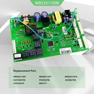 WR55X11098 Refrigerator Electronic Control Board, Compatible with ge PGCS1RKZJSS, PSQS6YGZBESS, PFSS5RKZASS, PFCF1RKZABB,PGS25KSEAFSS, PFSF5RKZCBB,ETC. Replace WR55X11076, WR55X11077, WR55X11097, ETC