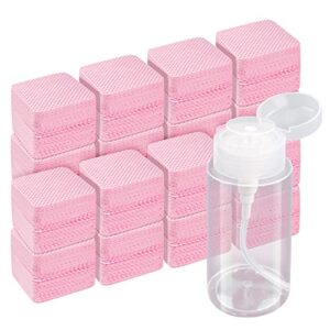 1080 pcs pink lint free nail wipes, eyelash extension wipes, super absorbent soft non-woven with a pump dispenser bottle disposable nail polish remover for polish clean acrylic nails remover