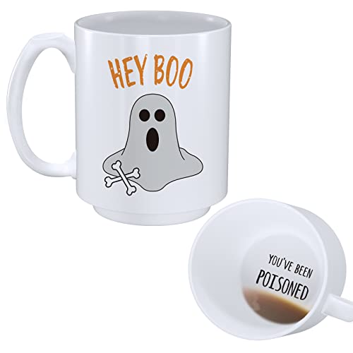 Hey Boo You've Been Poisoned | Hello Pumpkin- 15OZ Halloween Coffee Mug Fall Coffee Mugs Gift Funny Novelty Halloween Tea Cups