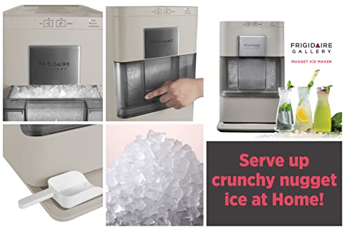 FRIGIDAIRE Gallery EFIC255 Countertop Crunchy Chewable Nugget Ice Maker, 44lbs per Day, Auto Self Cleaning, 2.0 Gen, Cream