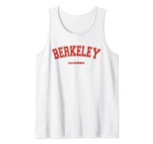 berkeley california ca red letter graphic on berkeley tank top