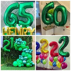 Number 30 Dark Green Balloons 40 Inch Giant Green 30 Numer Foil Helium Balloons for 30th Green Birthday Party Supplies 30th Anniversary Events Decorations