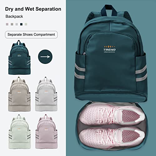 Gym Backpack for Women with Shoes Compartment & Wet Pocket, Large Women Travel Backpack Water Resistant, Sports Swimming Backpack Gym Bag