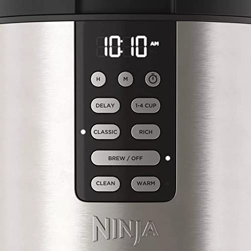 Ninja DCM201 14 Cup XL Coffee Maker PRO, 2 Brew Styles Classic & Rich, 4 Programs Small Batch, Delay Brew, Freshness Timer & Keep Warm, No Permanent Filter or Scoop Included*, Stainless (Renewed)