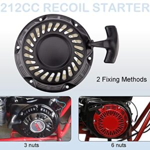 Pull Recoil Starter for Predator 212cc 6.5HP 7HP OHV Engine Go Cart Pit Bike Generator Lawnmower Pull Start Assembly for Honda Clones Recoil Starter Generator Coleman Champion 196cc 224cc 159cc