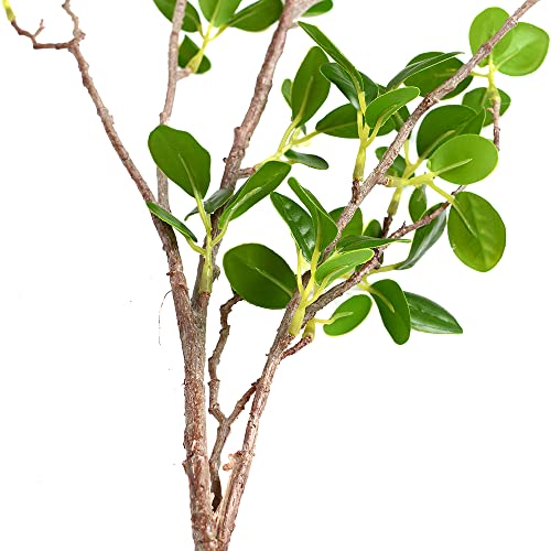 3pcs Artificial Branches Plants Greenery Stems Faux Branches for Vase Plant Artificial Eucalytus Branches Fake Ficus Twig (45"/Each Branch) (Green)