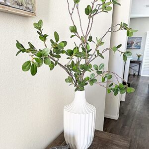 3pcs Artificial Branches Plants Greenery Stems Faux Branches for Vase Plant Artificial Eucalytus Branches Fake Ficus Twig (45"/Each Branch) (Green)