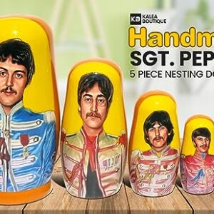 KaleaBoutique Collectible Beatles Nesting Doll Memorabilia Stacking Matryoshka Doll in Doll 5.75 Inches Tall