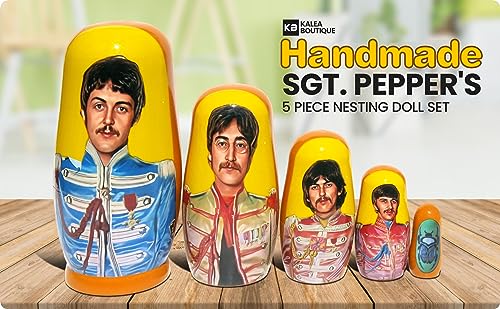 KaleaBoutique Collectible Beatles Nesting Doll Memorabilia Stacking Matryoshka Doll in Doll 5.75 Inches Tall