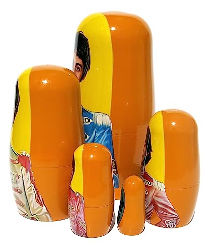 KaleaBoutique Collectible Beatles Nesting Doll Memorabilia Stacking Matryoshka Doll in Doll 5.75 Inches Tall