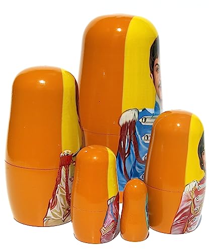 KaleaBoutique Collectible Beatles Nesting Doll Memorabilia Stacking Matryoshka Doll in Doll 5.75 Inches Tall