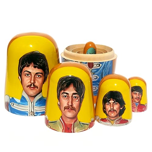 KaleaBoutique Collectible Beatles Nesting Doll Memorabilia Stacking Matryoshka Doll in Doll 5.75 Inches Tall