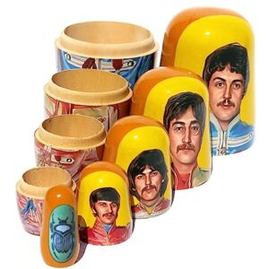 KaleaBoutique Collectible Beatles Nesting Doll Memorabilia Stacking Matryoshka Doll in Doll 5.75 Inches Tall