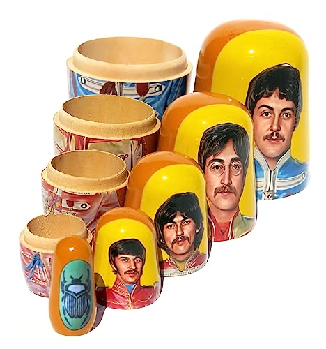 KaleaBoutique Collectible Beatles Nesting Doll Memorabilia Stacking Matryoshka Doll in Doll 5.75 Inches Tall