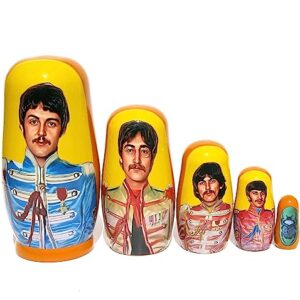 KaleaBoutique Collectible Beatles Nesting Doll Memorabilia Stacking Matryoshka Doll in Doll 5.75 Inches Tall