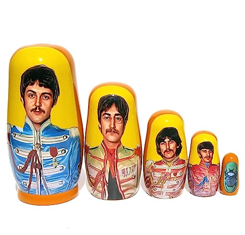 KaleaBoutique Collectible Beatles Nesting Doll Memorabilia Stacking Matryoshka Doll in Doll 5.75 Inches Tall