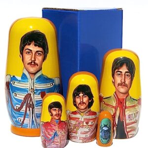 KaleaBoutique Collectible Beatles Nesting Doll Memorabilia Stacking Matryoshka Doll in Doll 5.75 Inches Tall